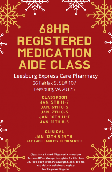 68HR Registered Medication Aide Class – Professional Teaching and ...