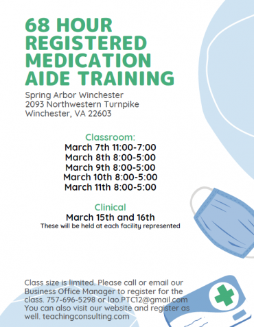 68HR Registered Medication Aide Training – Professional Teaching and ...